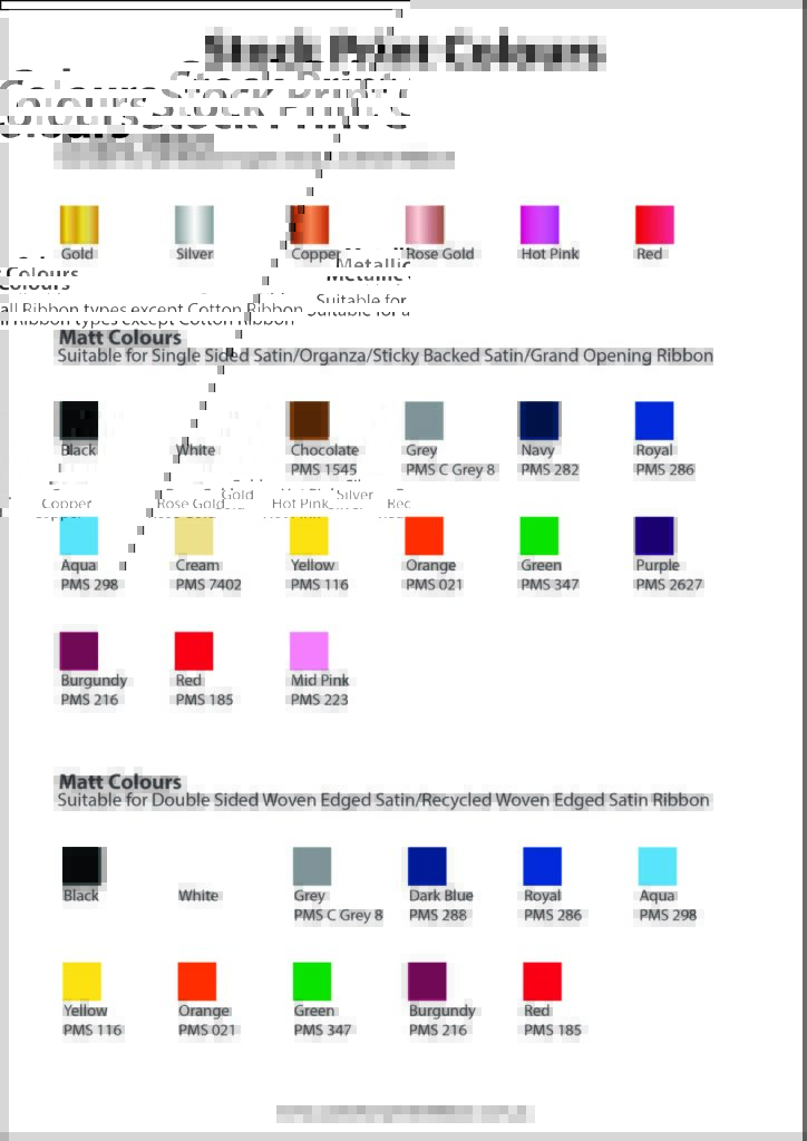 Printed Ribbon SAMPLES - Australian Printed Ribbon